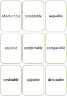 SPaG Year 5 & 6 Spelling: Word endings able, ably, ible and ibly ...