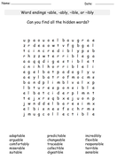 SPaG Year 5 & 6 Spelling: Word endings able, ably, ible and ibly ...