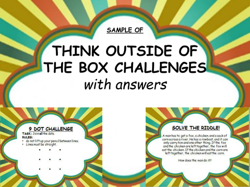 THINK OUTSIDE OF THE BOX CHALLENGES | Teaching Resources
