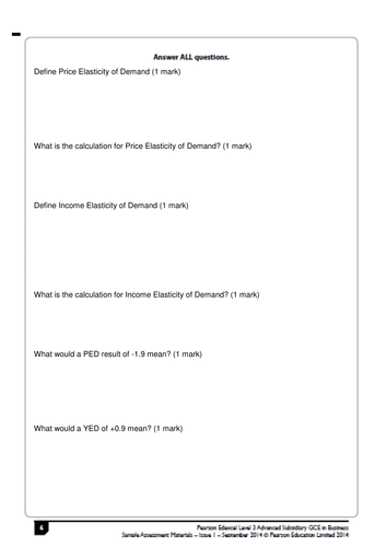 Edexcel A Level Business Studies - Theme 1 - Topic 1.2: Markets/Demand ...