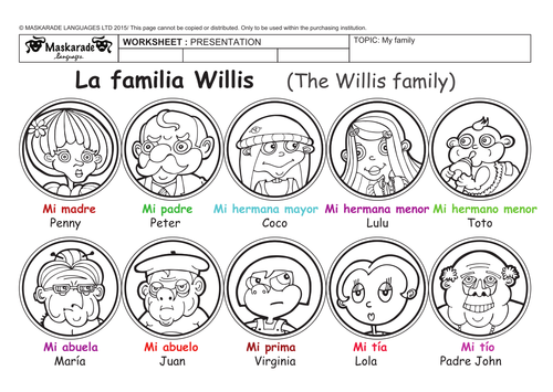 SPANISH-AT-SCHOOL-Y3-Y4: My family/ Mi familia | Teaching Resources