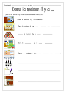 FRENCH - Rooms in a house - Les Pièces de la Maison - Worksheets ...