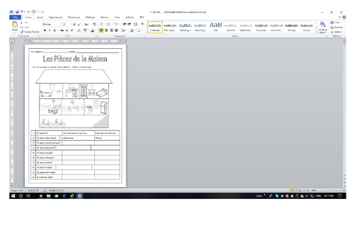 FRENCH - Rooms in a House - Les Pièces de la Maison - Worksheets ...