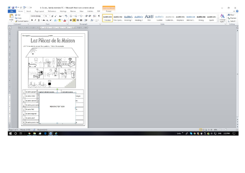 FRENCH - Rooms in a House - Les Pièces de la Maison - Worksheets ...