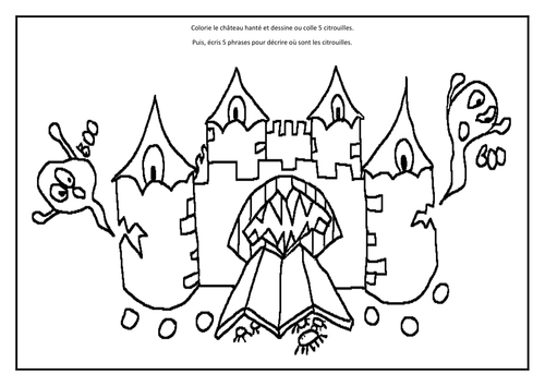 Halloween.FRENCH-Chateau Hanté-Prépositions | Teaching Resources