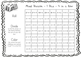 Division Dice Games | Teaching Resources