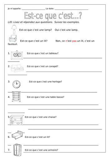 FRENCH - Furniture - Les Meubles et Les Pièces de la Maison ...