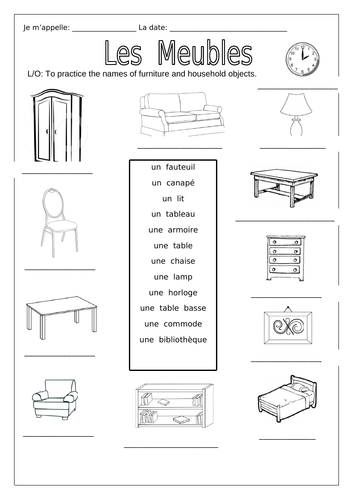 FRENCH - Furniture - Les Meubles et Les Pièces de la Maison ...