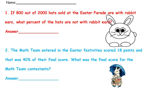 Percents, Decimals, Fractions Easter Bundle | Teaching Resources
