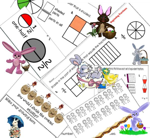 Kindergarten Fractions for Easter | Teaching Resources