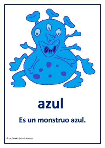 Halloween-SPANISH-monstruos.Colores | Teaching Resources