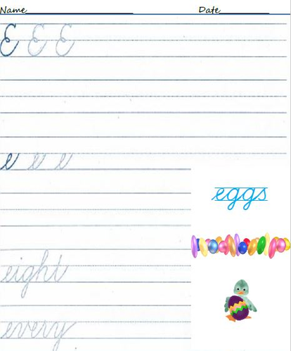 Easter Cursive Writing A-Z | Teaching Resources