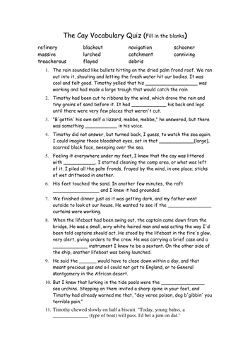 The Cay Novel Study | Teaching Resources