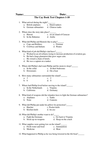 The Cay Novel Study | Teaching Resources