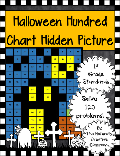 Halloween Hundred Chart Hidden Picture for Firsties | Teaching Resources
