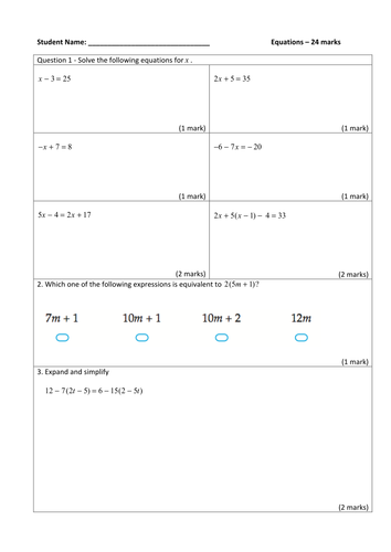 Equations Year 9 Intermediate Maths NSW Review | Teaching Resources