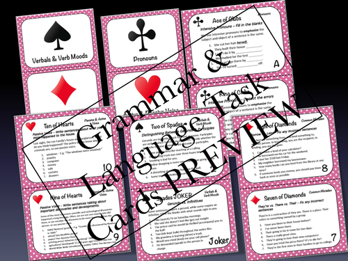 Grammar & Language Task Cards | Teaching Resources