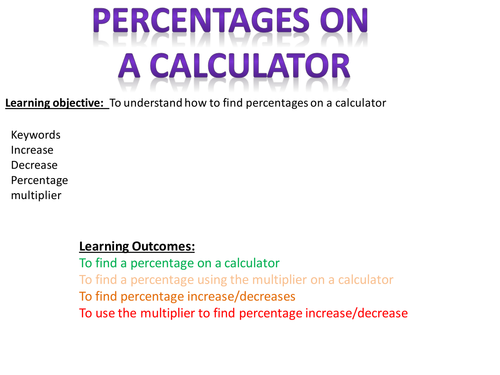 differentiated lesson plan and presentation percentages, increases ...
