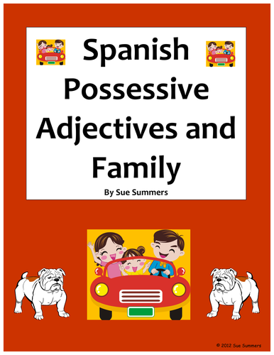 Spanish Possessive Adjectives and Family Worksheet | Teaching Resources