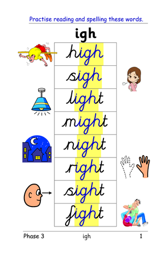 Phase 3: grapheme igh - ppt, cards, game and revision activities ...