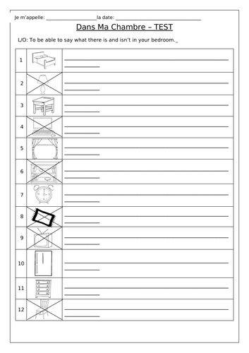 FRENCH - My Bedroom - Ma Chambre - Worksheets | Teaching Resources