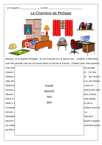 FRENCH - In my bedroom - Dans Ma Chambre | Teaching Resources