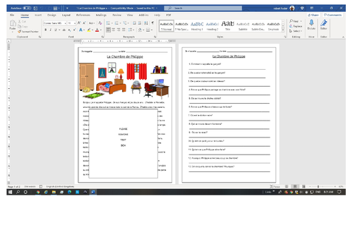FRENCH - In my bedroom - Dans Ma Chambre | Teaching Resources