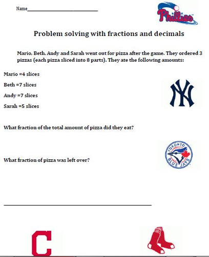 Fractions, Decimals, Percents Baseball | Teaching Resources