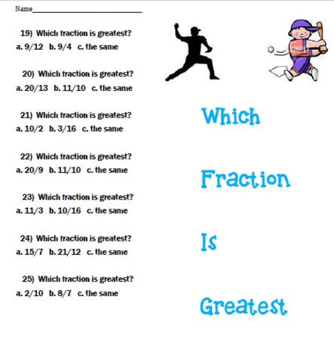 Fractions, Decimals, Percents Baseball | Teaching Resources