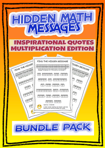 6 pack BUNDLE of hidden mystery math messages: multiplication & basic ...