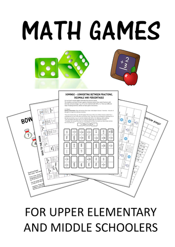 Math Game Bundle: For upper Elementary and Middle School - 10 Games ...