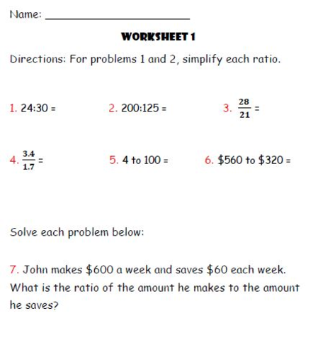 Ratio and Proportion Lesson Plan | Teaching Resources