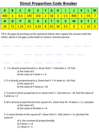 Direct and Inverse Proportion Codebreakers | Teaching Resources