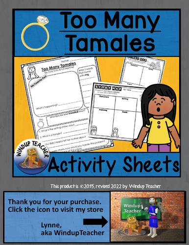 Too Many Tamales Activity Sheets Print and Go! | Teaching Resources