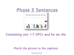 Letters and Sounds Phase 3 Captions and sentences | Teaching Resources