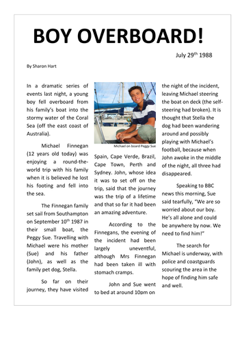 WAGOLL Newspaper by sh2810 - Teaching Resources - TES WAGOLL Newspaper by sh2810 - Teaching Resources - TES