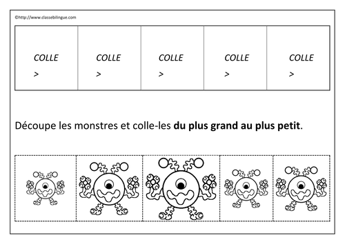 Halloween FRENCH Monstres Description Couleurs Formes | Teaching Resources