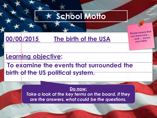US Government & Politics Introduction: Unit of Work | Teaching Resources