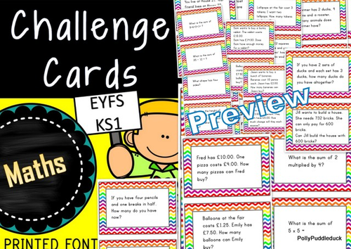 Maths Challenge Cards for EYFS/KS1 | Teaching Resources