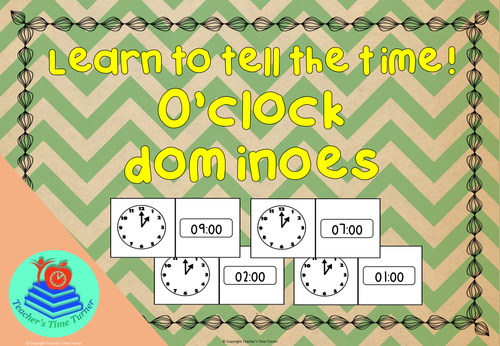 Time - tell the time dominoes - o'clock | Teaching Resources