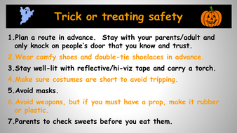 Trick or treating safety rules | Teaching Resources