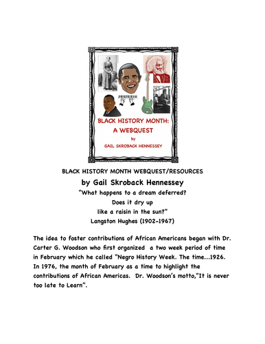 Black History Month: A Webquest! | Teaching Resources