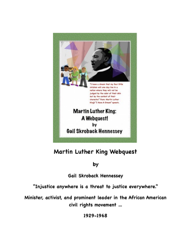 Martin Luther King: A Webquest | Teaching Resources