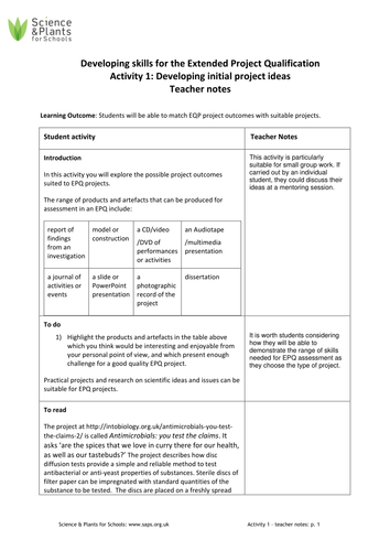 Developing skills for the Extended Project Qualification and other ...
