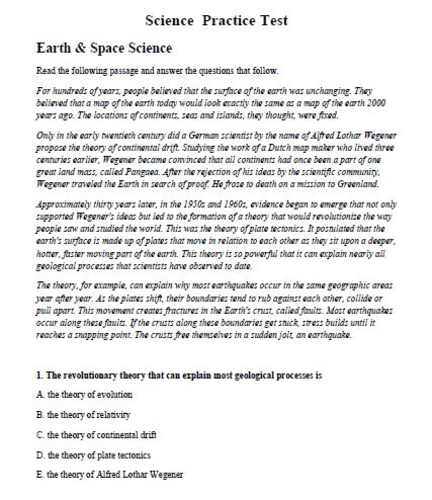 Science Test Prep-Subject Tests | Teaching Resources