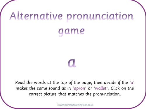 Letters and Sounds Phase 5 Phonic pack: Alternative pronunciations of a ...