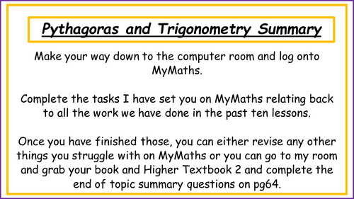 Gcse Foundation Pythagoras And Trigonometry Unit 11 Lessons Teaching Resources