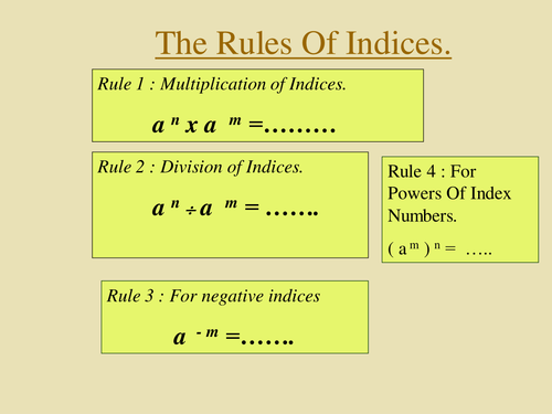 Indices Selection | Teaching Resources