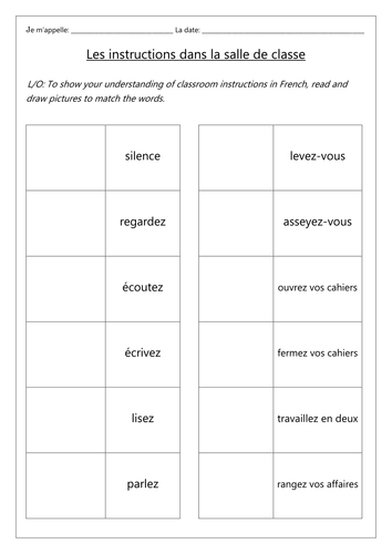 FRENCH - Classroom Instructions - Les Instructions de la Classe ...