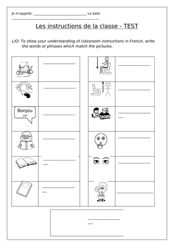 FRENCH - Classroom Instructions - Les Instructions de la Classe ...